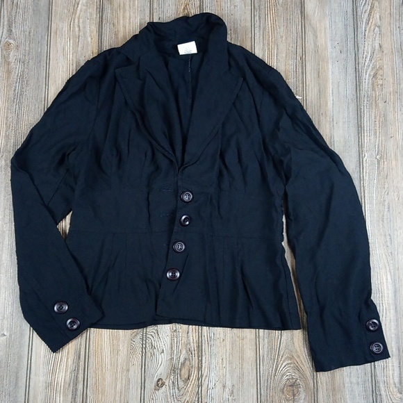 Studio Y | Jackets & Coats | Vintage Studio Y Black Button Down Silky ...